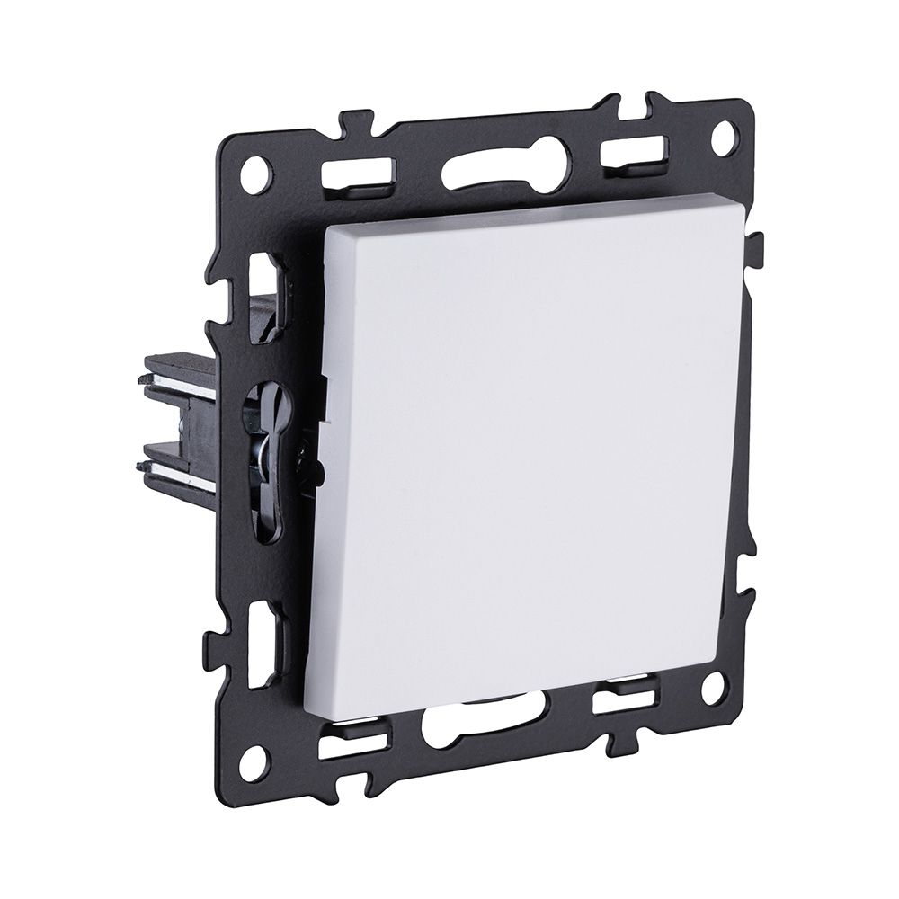 Выключатель кнопочный 1-клавишный 10А/250В, белый Kollinger Asthetik AS ...